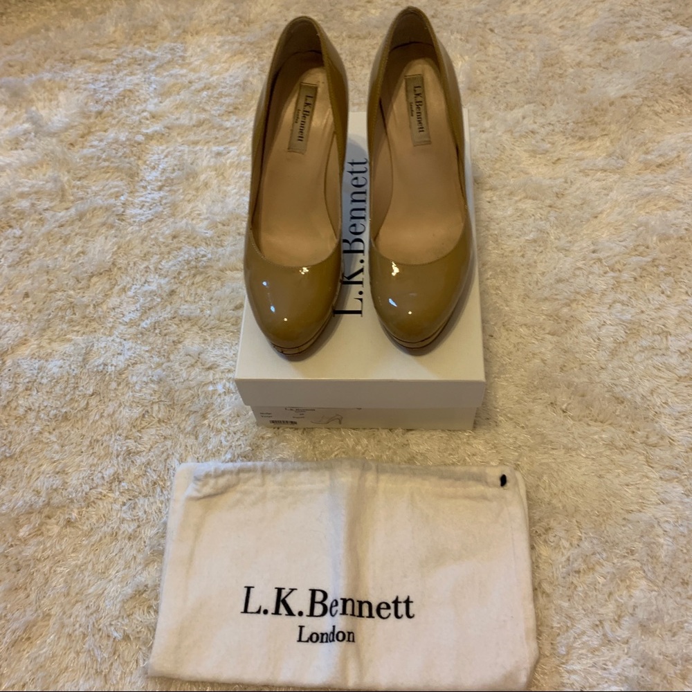 Lk Bennett Sledge Patent Leather Court Shoe Size 39 - Gem